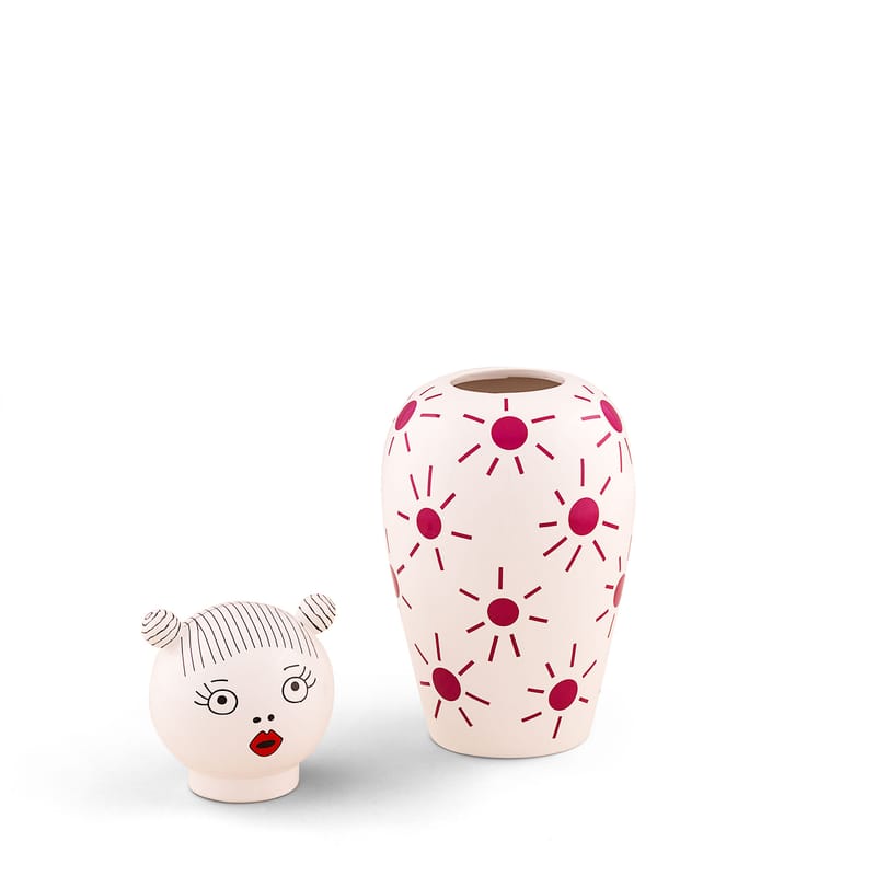 Vase mit Deckel Canopie Lula von Seletti - rosa | Made In Design