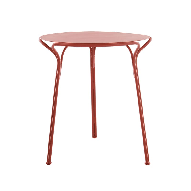 Kartell HiRay Round table - rust red | Made In Design UK