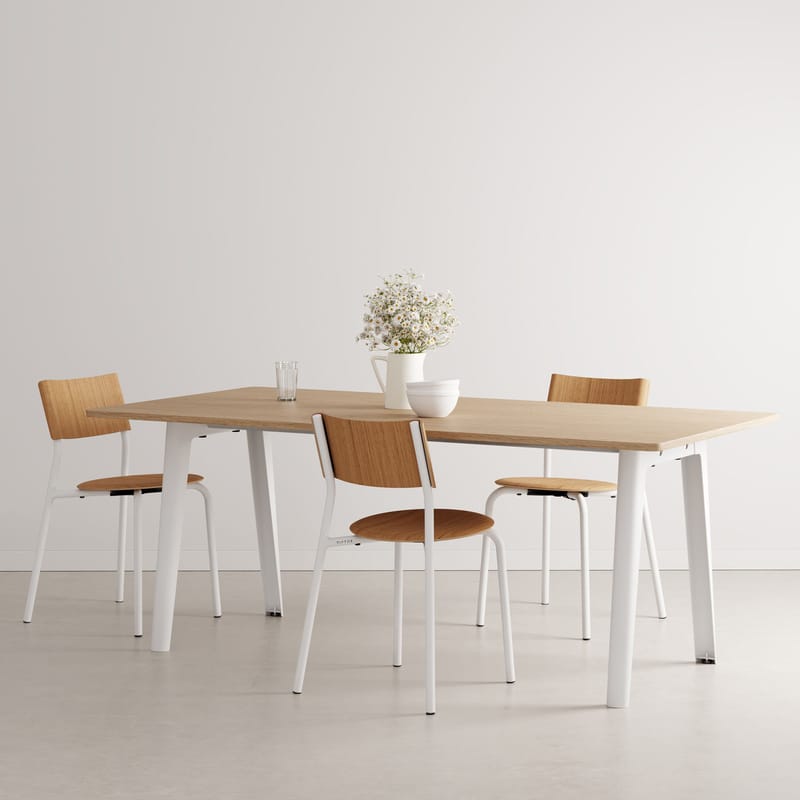 TIPTOE New Modern Rectangular table - natural oak cloud white | Made In ...