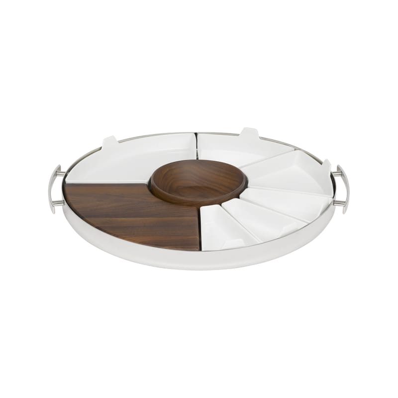 Christofle Mood Party Tray - steel white walnut | Made In Design UK