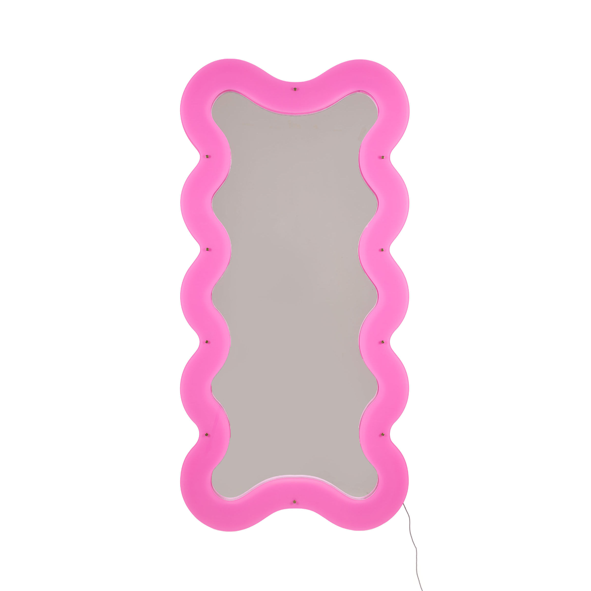 Miroir lumineux avec prise Supercurve - Tall Seletti - rose | Made In ...