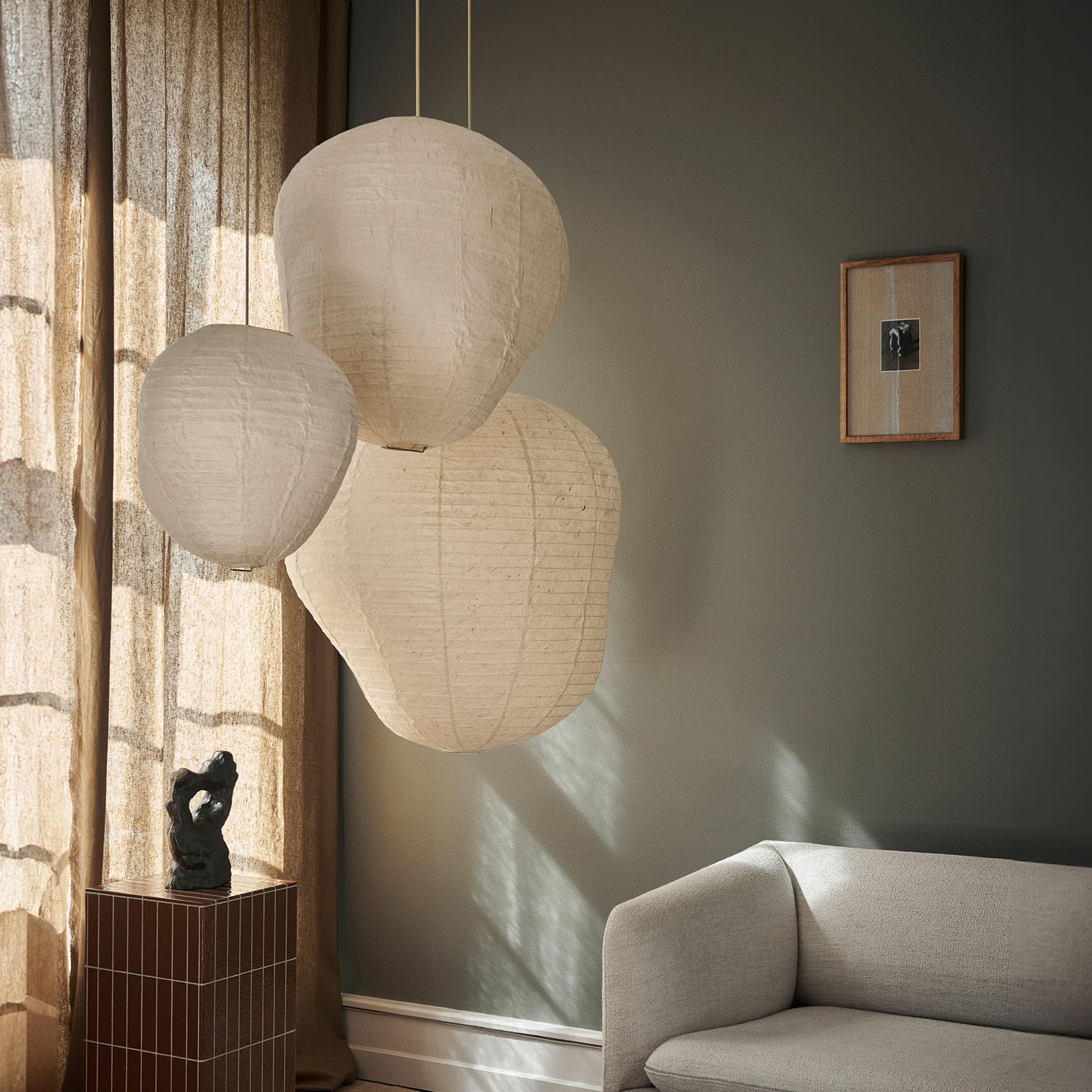 Kurbis Lampshade paper white O 75.5 x H 80 cm Ferm Living
