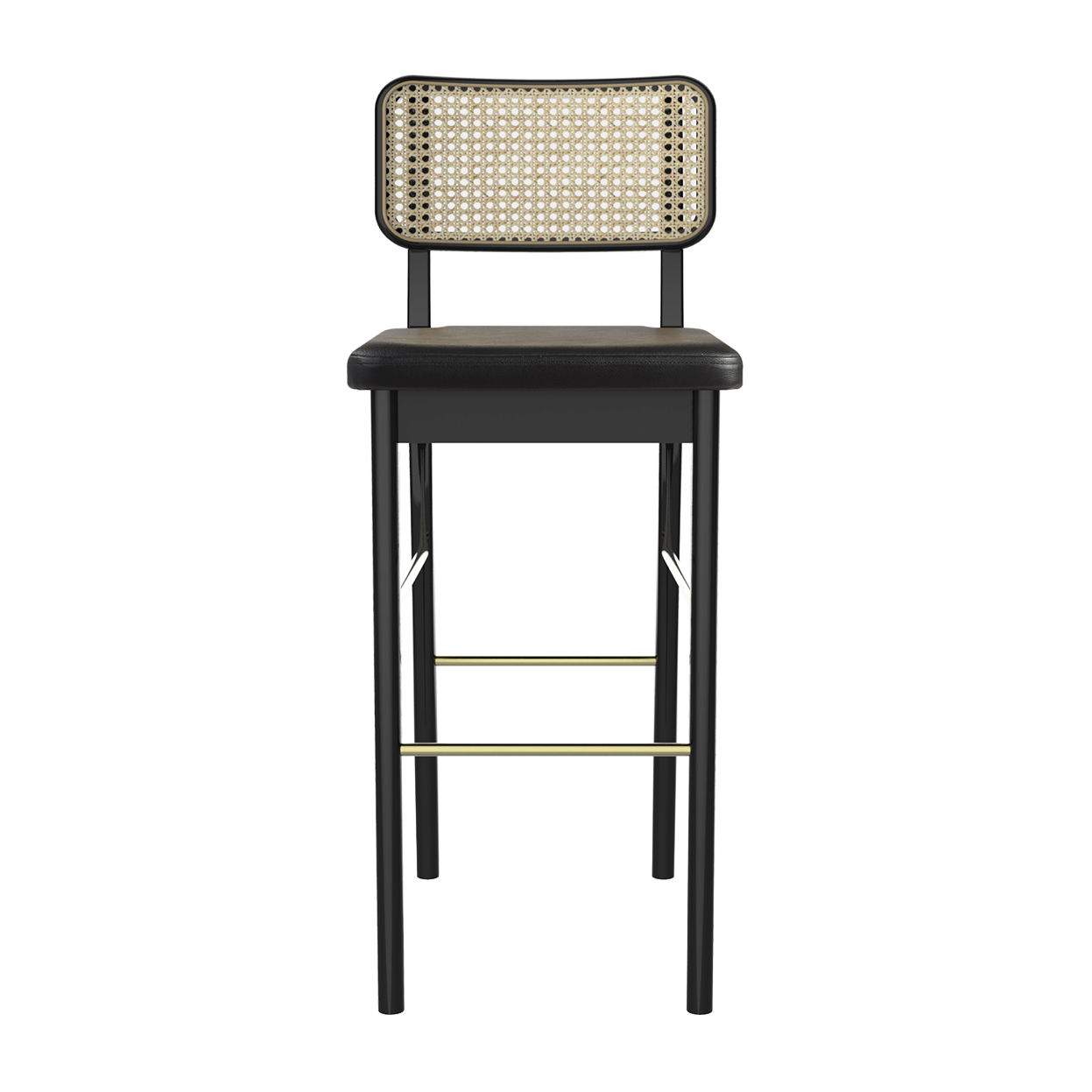 RED Edition Cannage Bar stool - black brass natural rottan | Made In ...