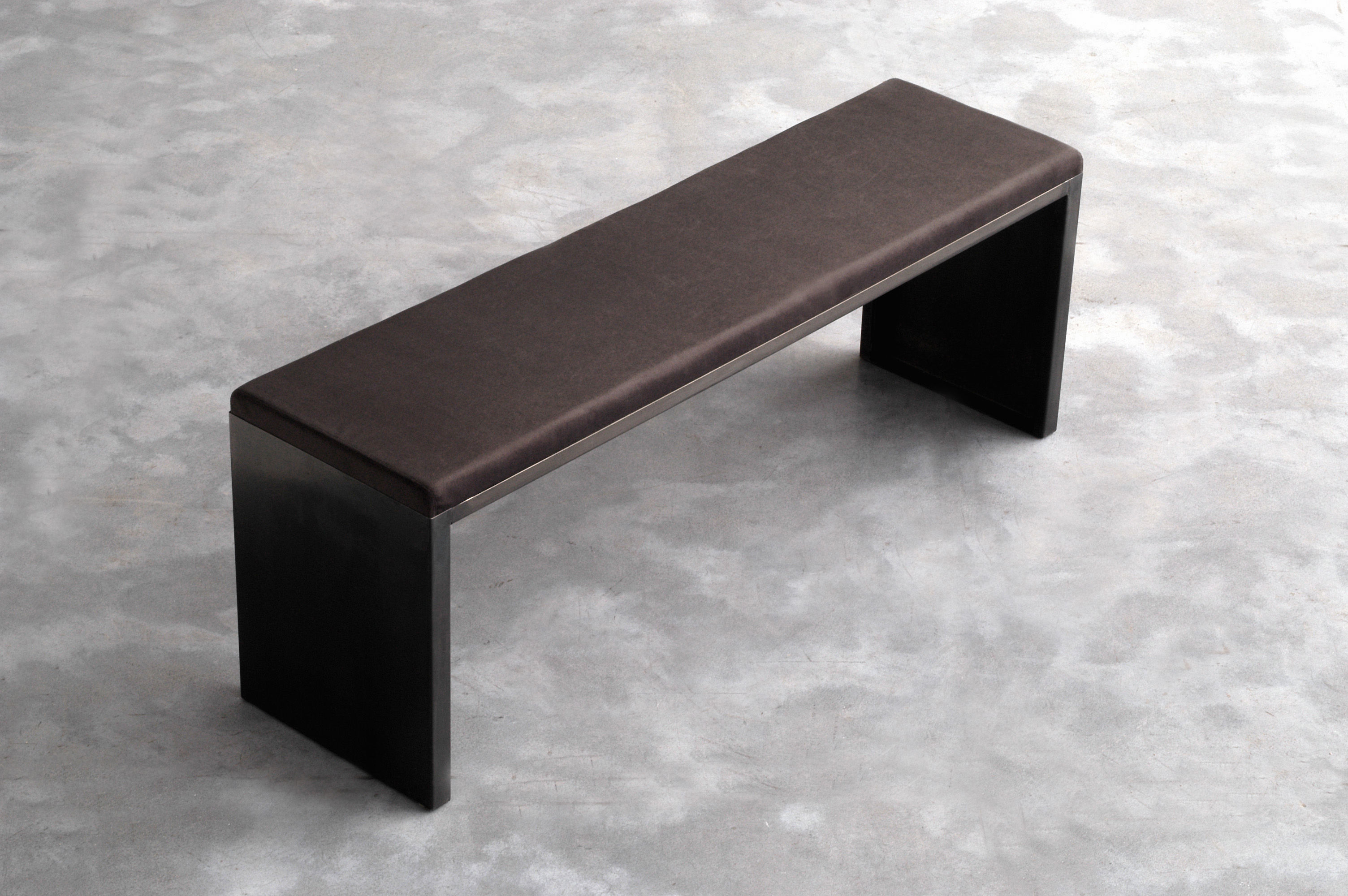 Black padded bench store