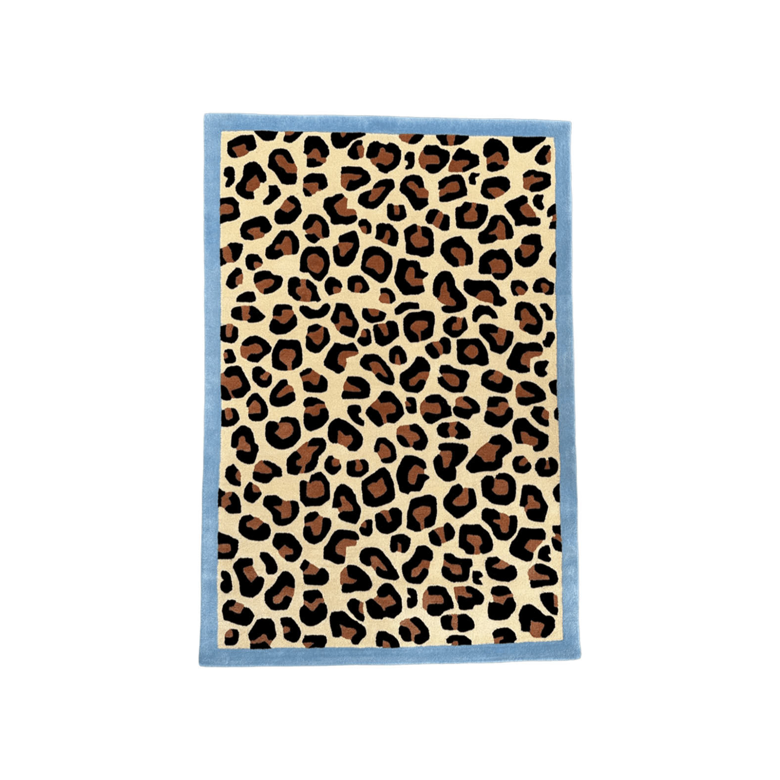 COLORTHERAPIS Blue Leopard Rug - brown black blue | Made In Design UK