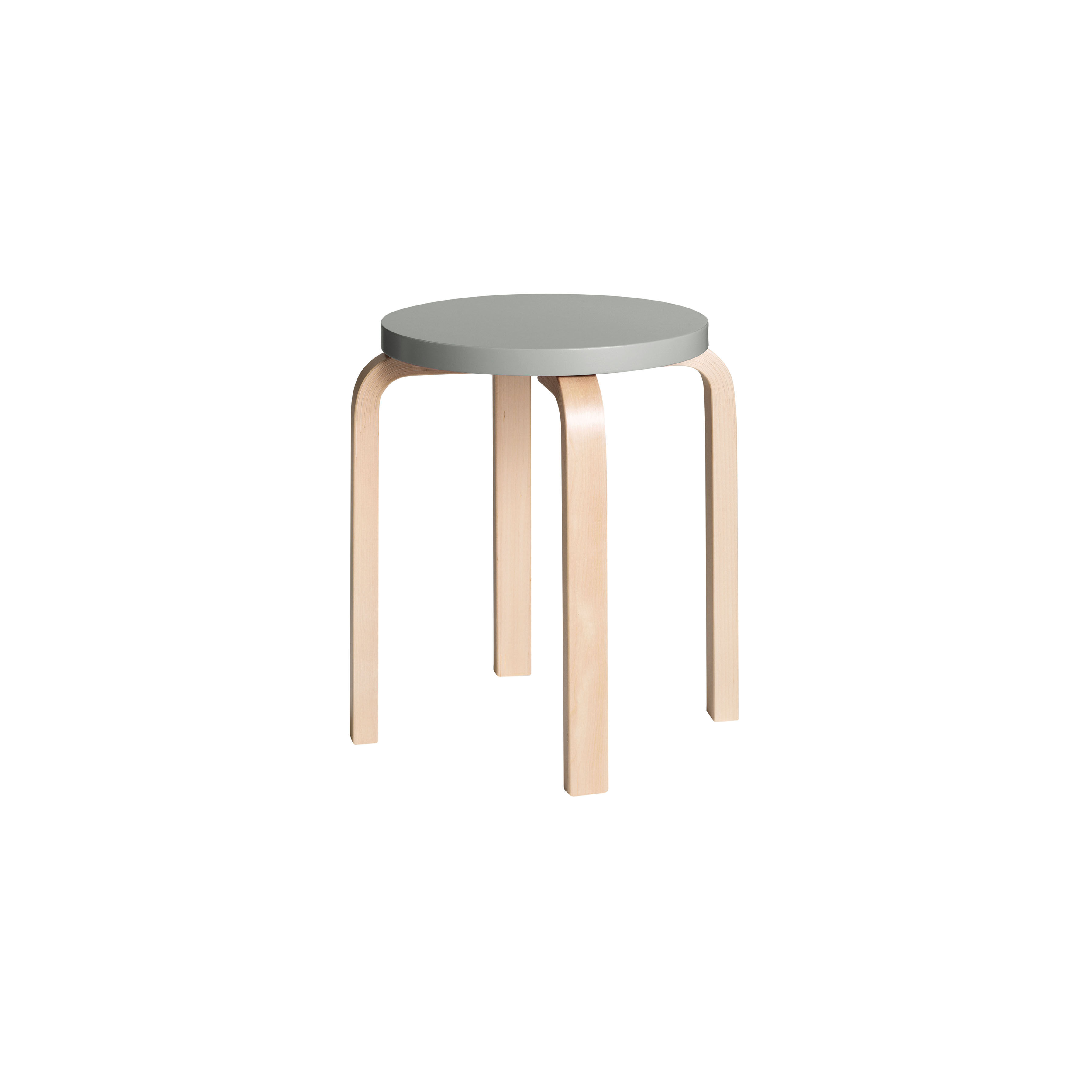 ARTEK E 60 Stackable stool - lacquered grey natural birch | Made In ...